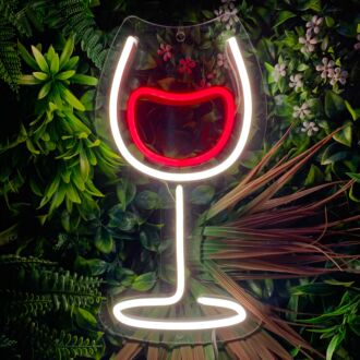 Wine Glass and Bottle Aesthetic LED Neon Sign