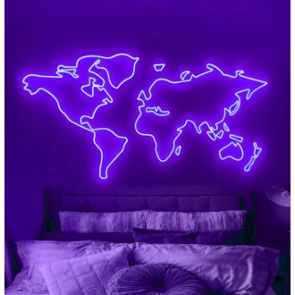 World map LED neon sign