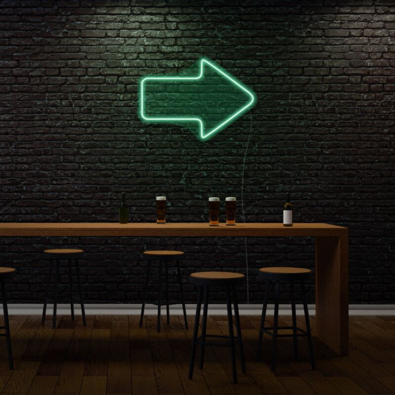 Arrow Pointing Right Neon Moving Forward Illuminated