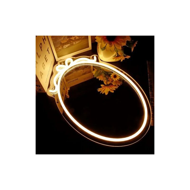 Elegant Oval LED Neon Mirror Sign