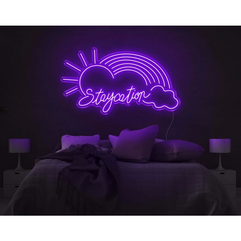 Staycation Rainbow LED Neon Sign